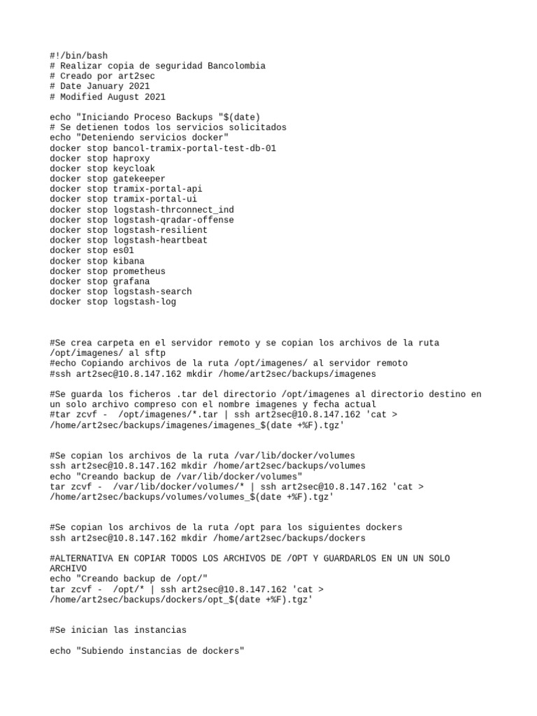 Script Backup Webportal | PDF | Apoyo | Archivo de computadora