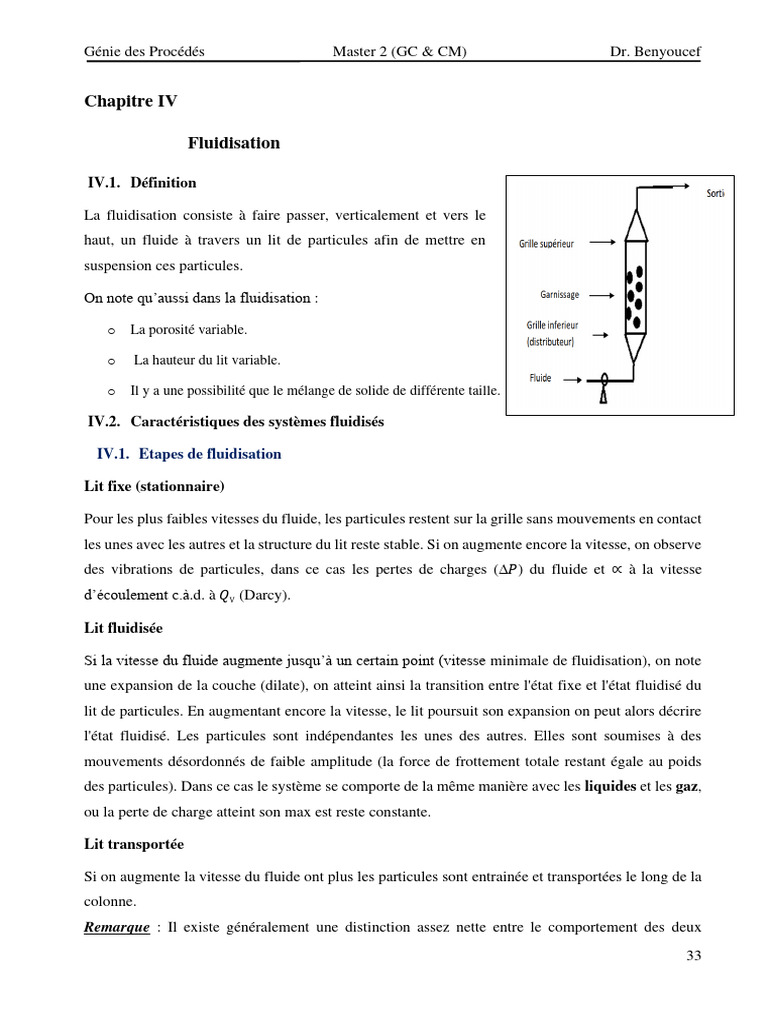 Chapitre 4 Fluidisation | PDF