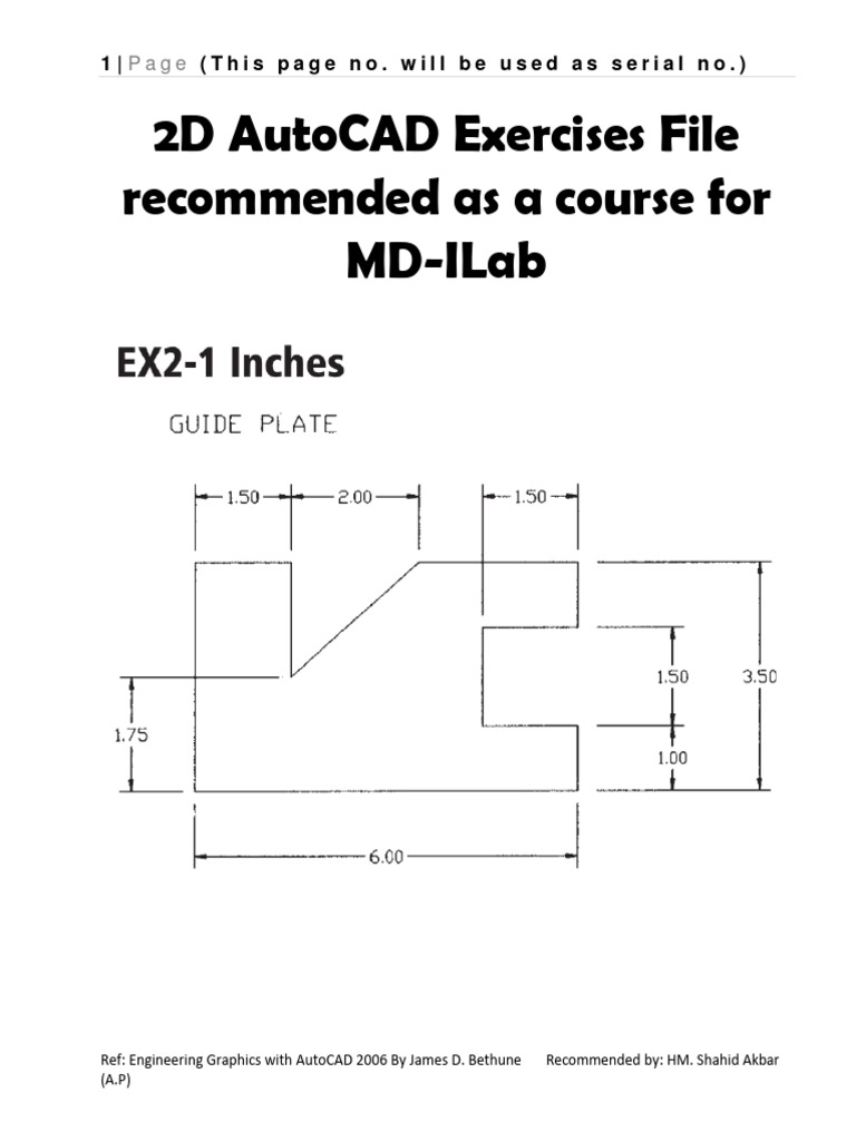 2-D Autocad Exercises File | PDF | Autodesk | Software