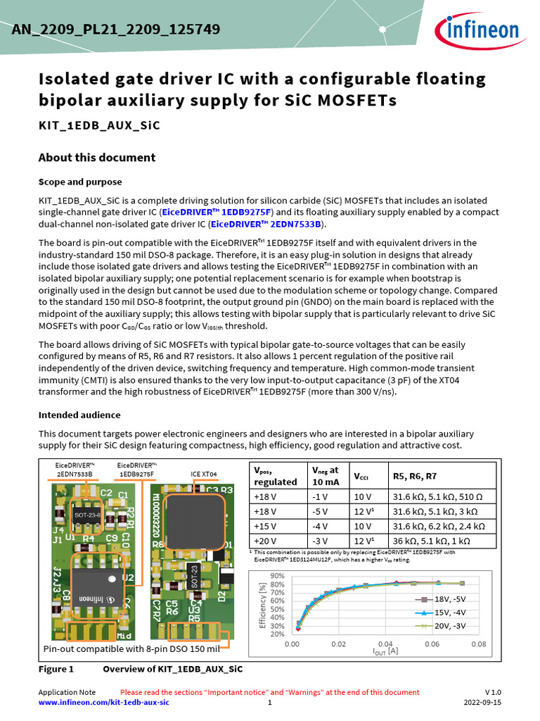 Infineon Evaluation Board Kit 1edb Aux Sic Applicationnotes V01 00 En Pdf Mosfet Field