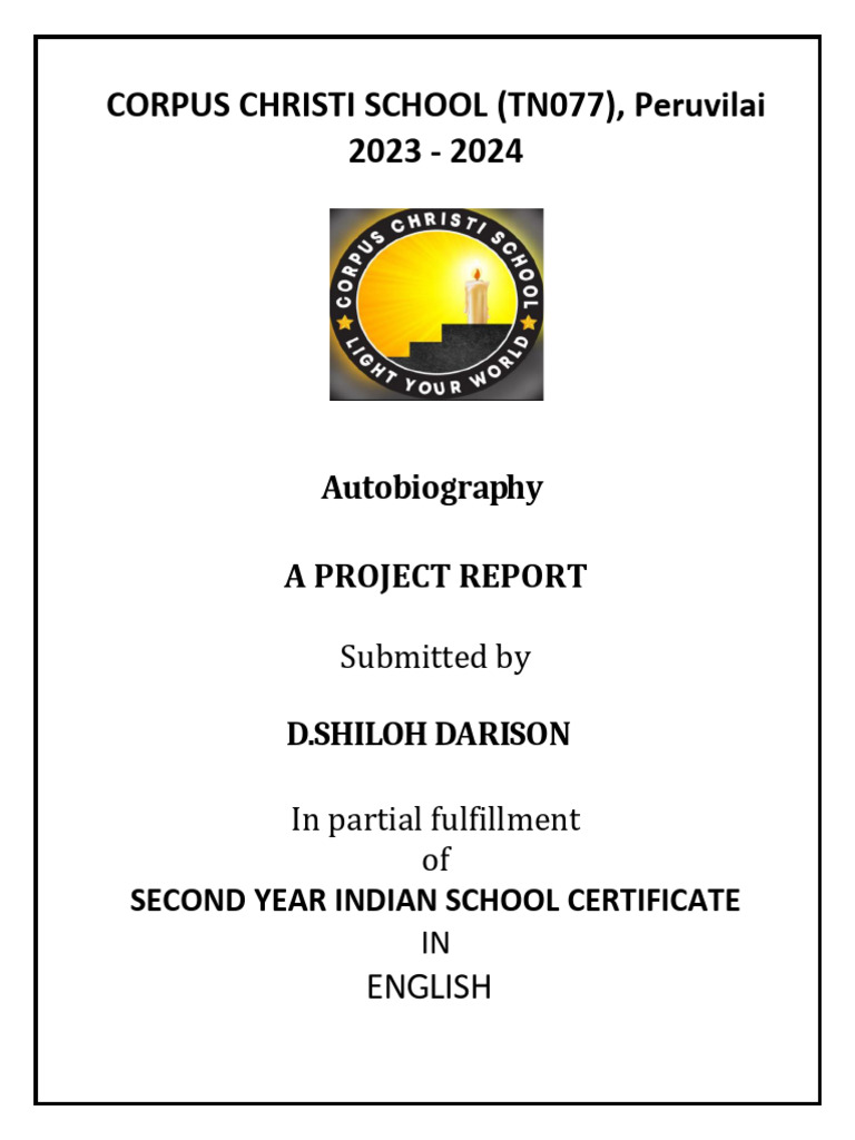 Grade 12 - Sample Project Front Page | PDF