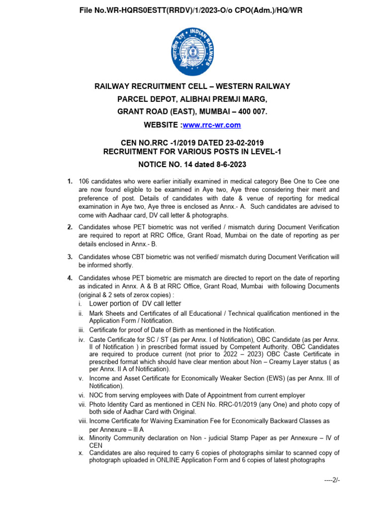 Lower Portion of DV Call Letter | PDF