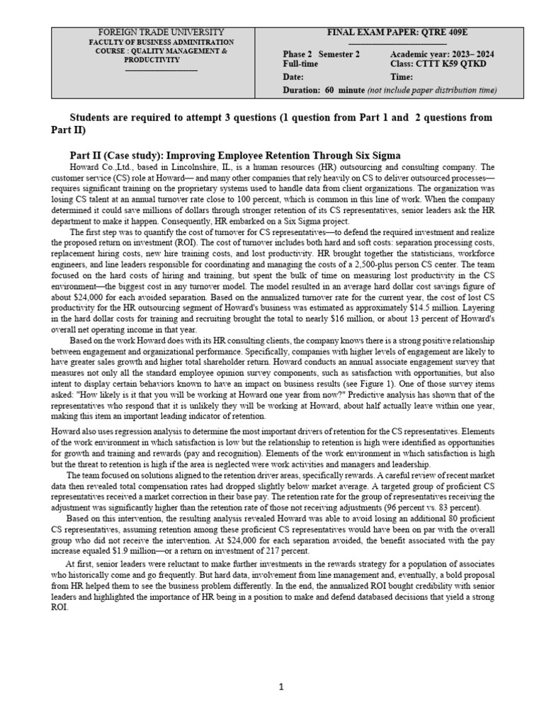 Case Study For CTTT K59 QTKD | PDF