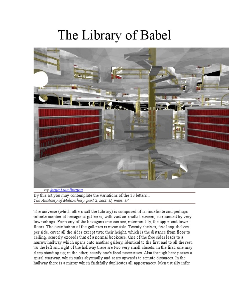 The Library of Babel | PDF | Libraries
