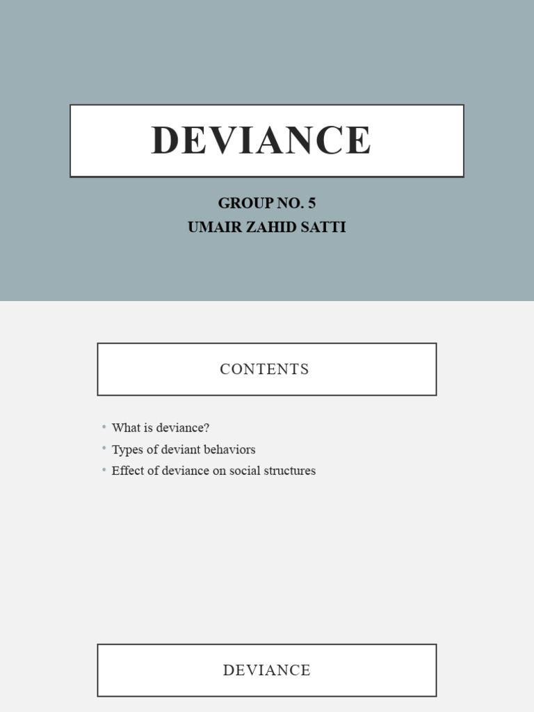 Deviance and It's Types | PDF | Deviance (Sociology) | Conformity