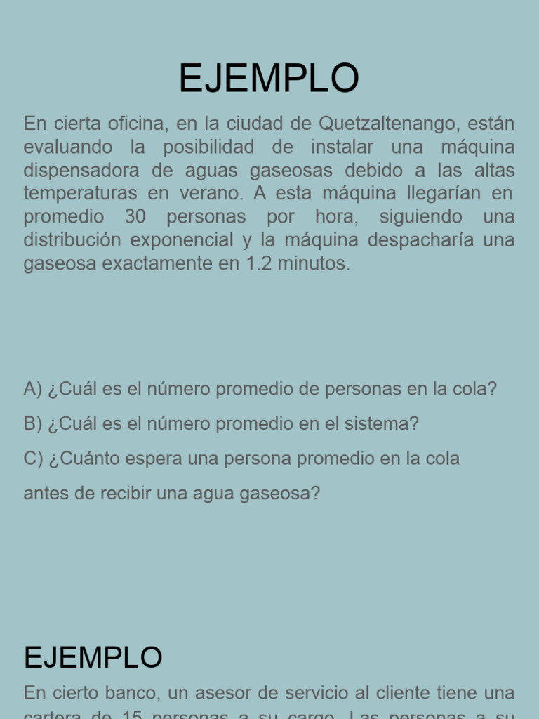Ejemplos Modelo MD1 y Mms Poblacion Finita 2 | PDF