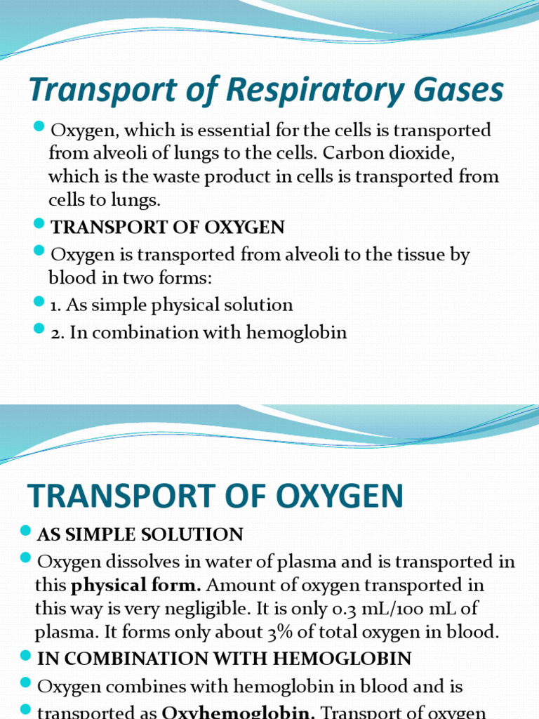 Transport of O2 and Co2 | PDF