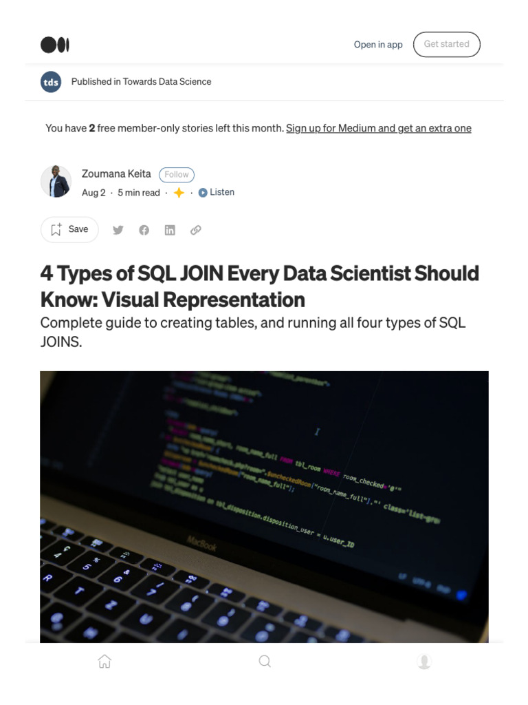 4 Types of SQL JOIN Every Data Scientist Should Know | PDF | Table (Database) | Computer Programming