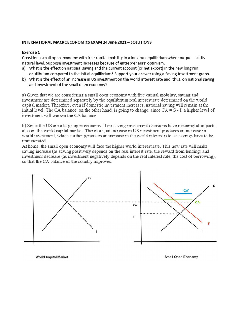 International Macroeconomics Exam Solutions | PDF | Exchange Rate ...