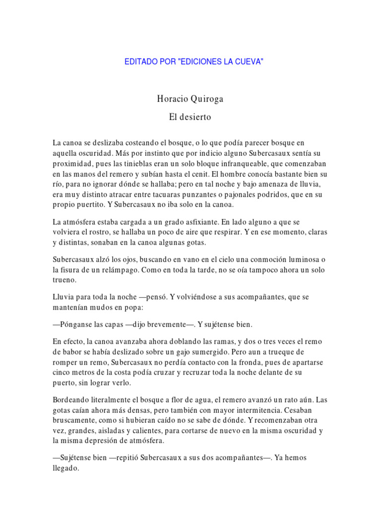Quiroga Horacio - El Desierto | PDF