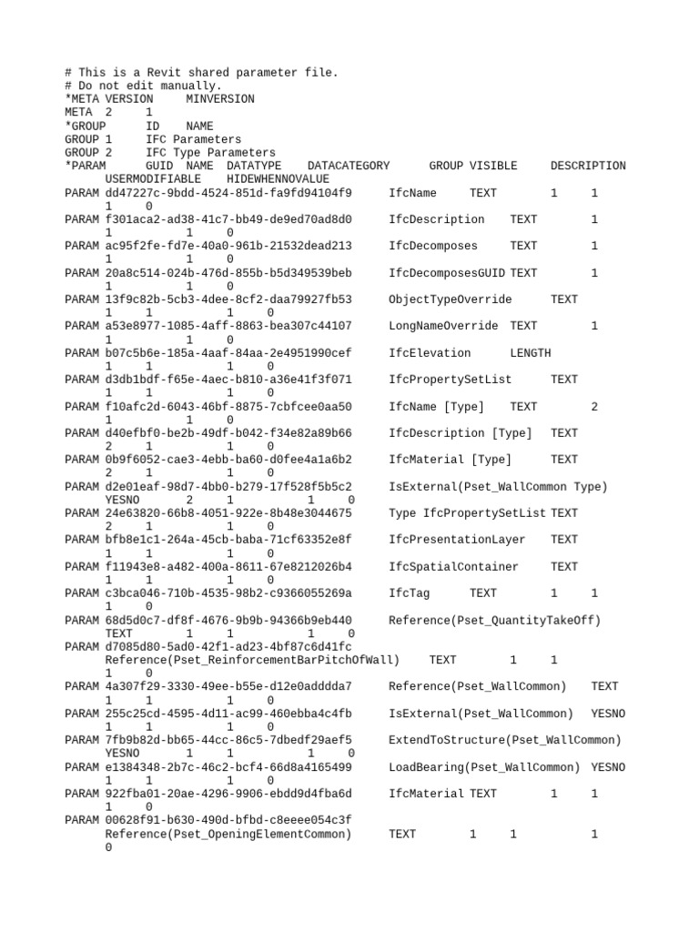 Projeto - SOB2.ifc - Sharedparameters | PDF | Computing | Software