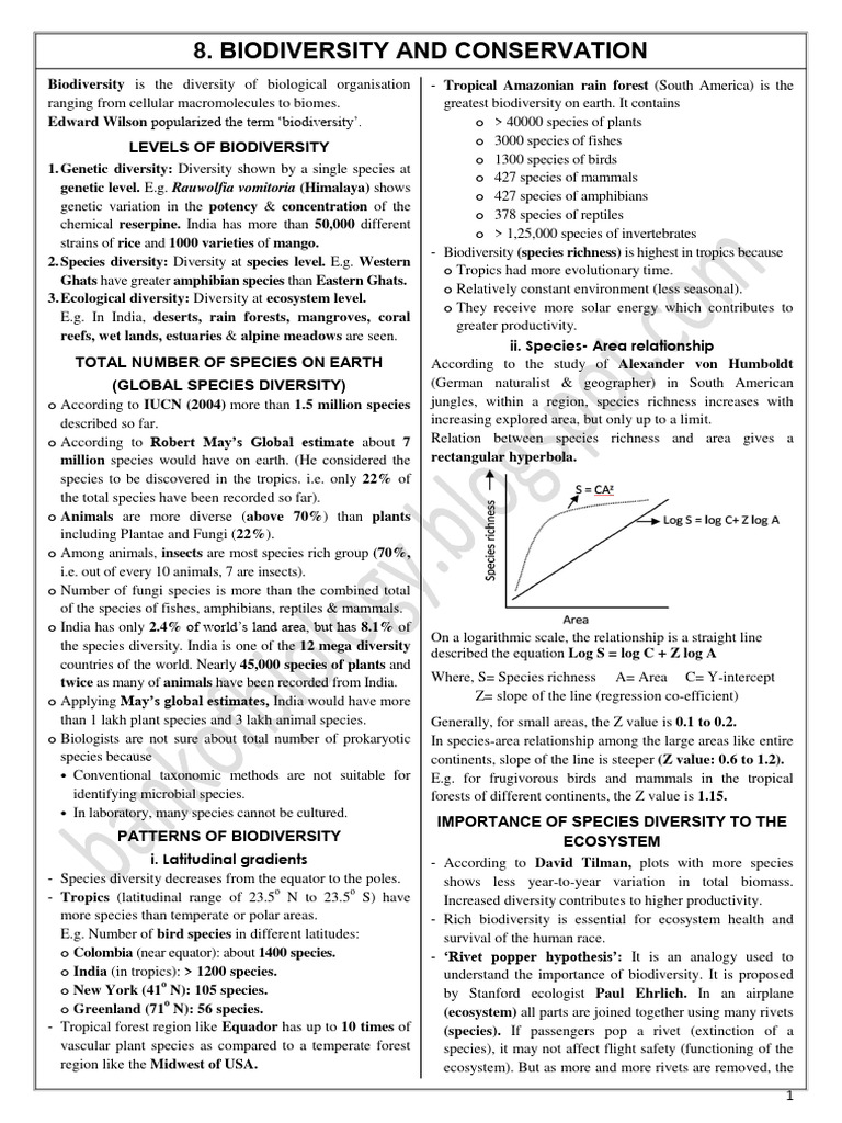 Biodiversity and Conservation | PDF | Biodiversity | Conservation Biology