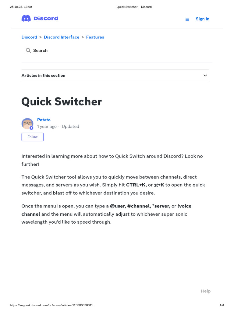 Quick Switcher - Discord | PDF