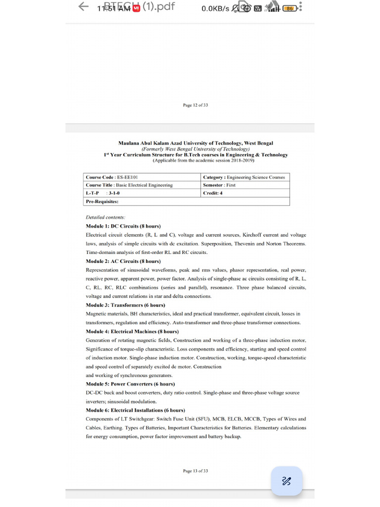 1st Sem Syllabus | PDF