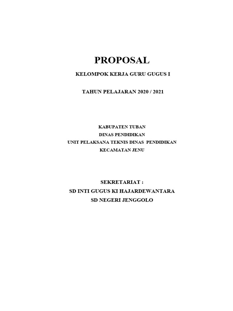 Cover Depan Proposal KKG Terbaru Format Word | PDF