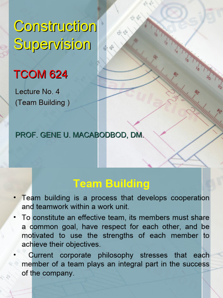 Lecture 4A | PDF | Team Building | Leadership