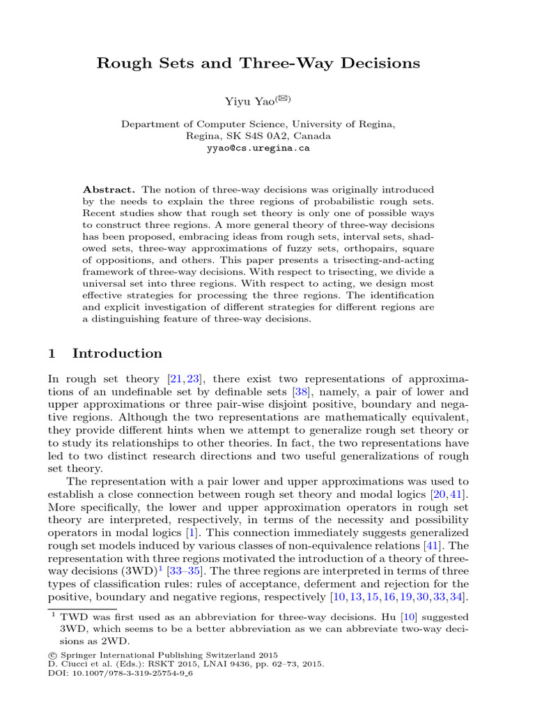 Rough Sets and Three-Way Decisions | PDF | Mathematical Concepts | Applied Mathematics