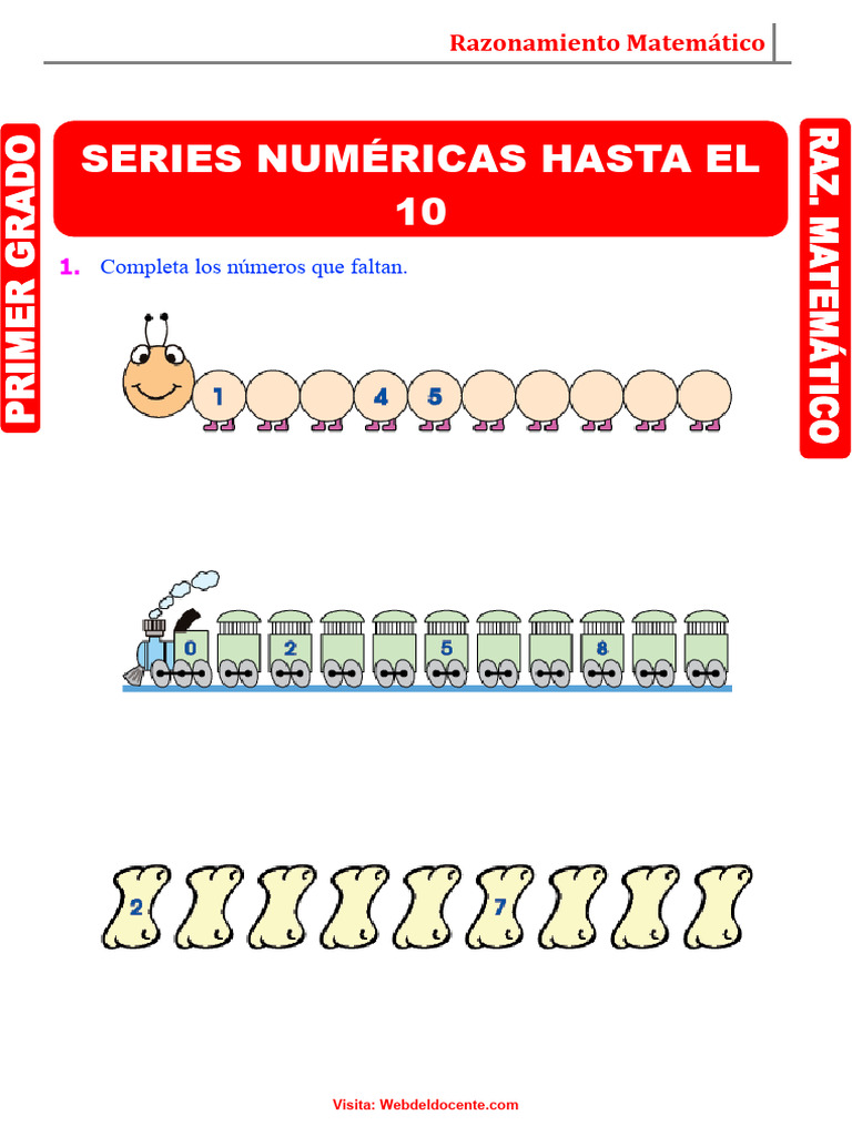 Series Numéricas Hasta El 10 para Primer Grado de Primaria | PDF