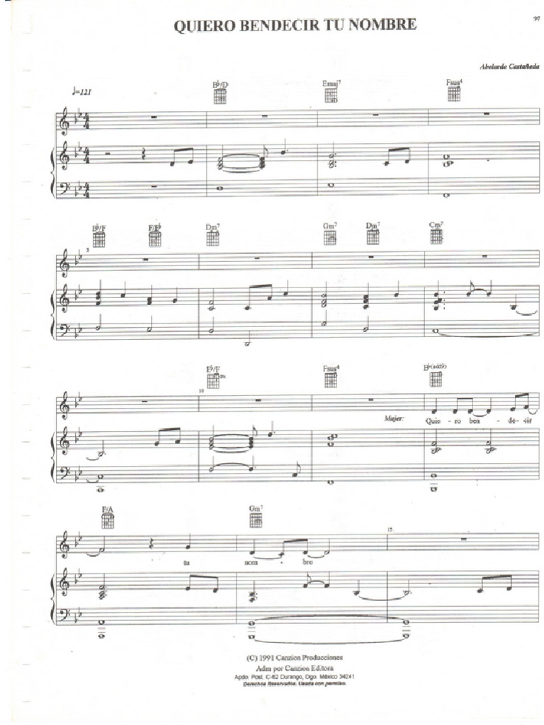 Quiero Bendecir Tu Nombre Album Celebra Victorioso | PDF