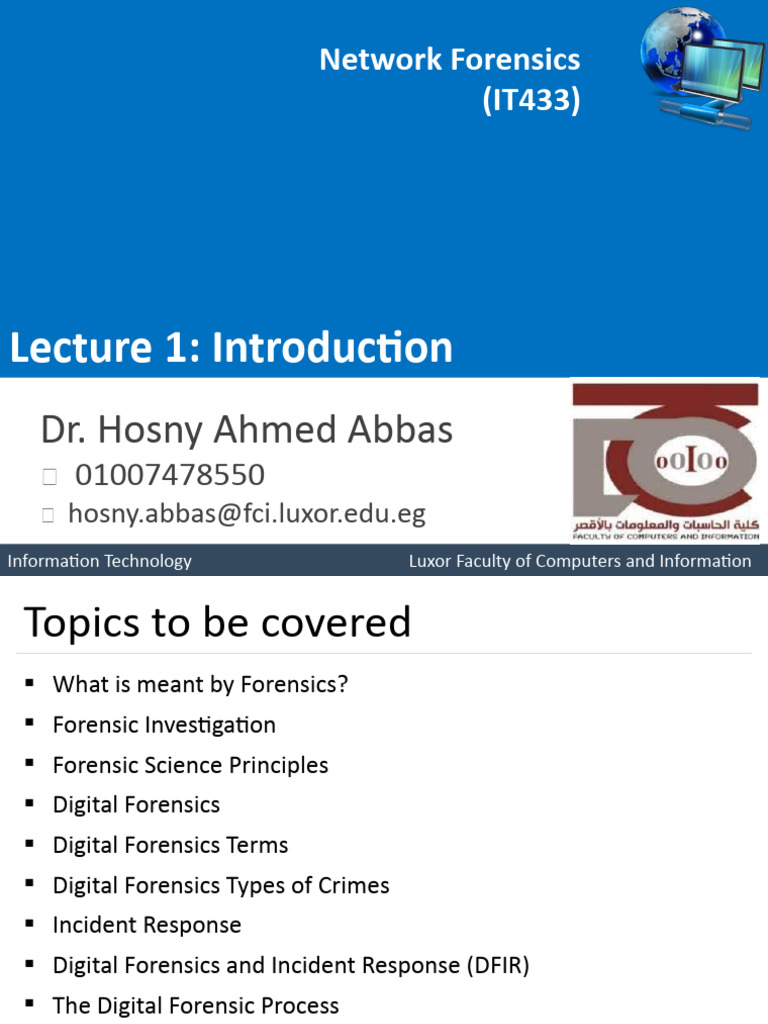 Lecture 1 Introduction | PDF | Computer Forensics | Digital Forensics