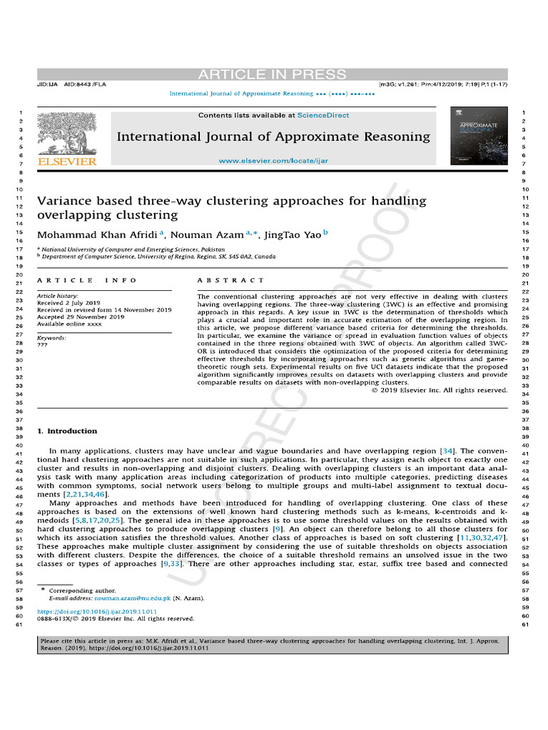 Variance Based 3WC | PDF