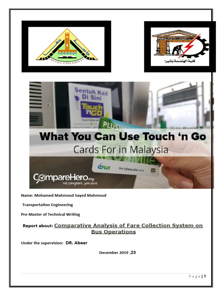 Comparative Analysis of Fare Collection System On Bus Operations | PDF ...