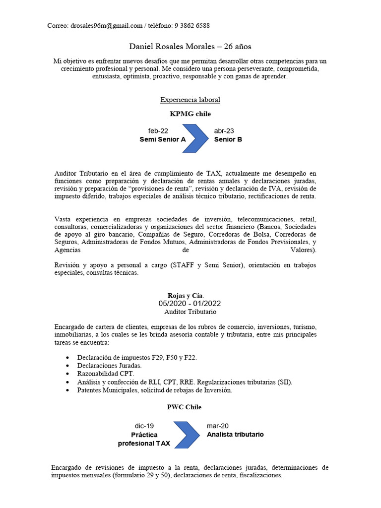 Daniel Rosales - CV-18 | PDF