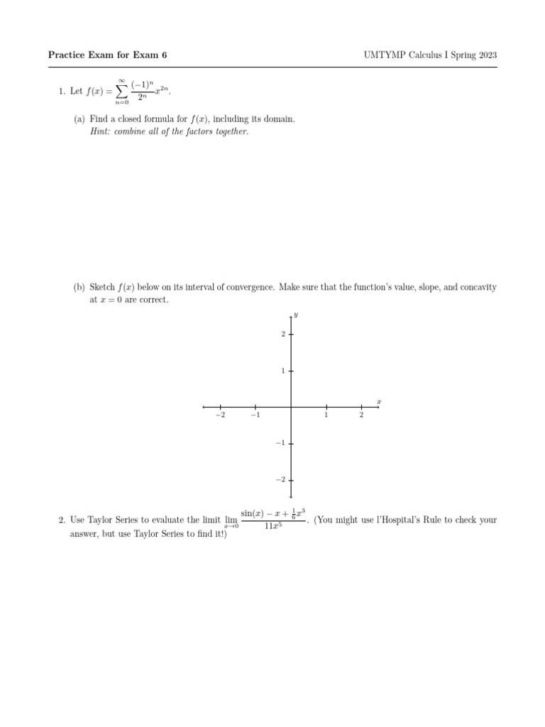 Exam6 Practice Exam | Download Free PDF | Real Analysis | Functions And Mappings