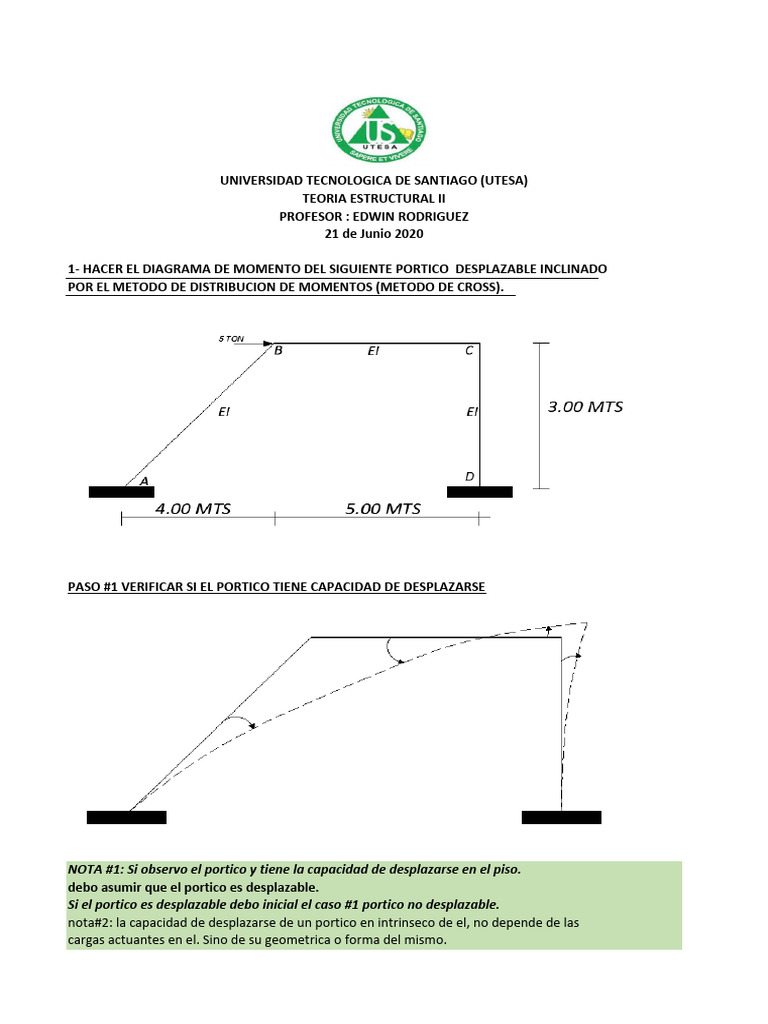 portico desplazable inclinado | PDF | Triángulo | Análisis
