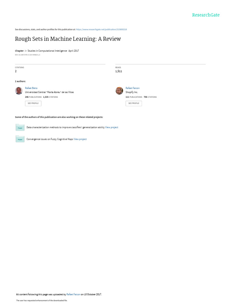 Z - Rough Sets in Machine Learning Review | PDF