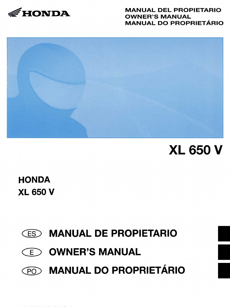 Transalp XL650V Manual Del Propietario | PDF