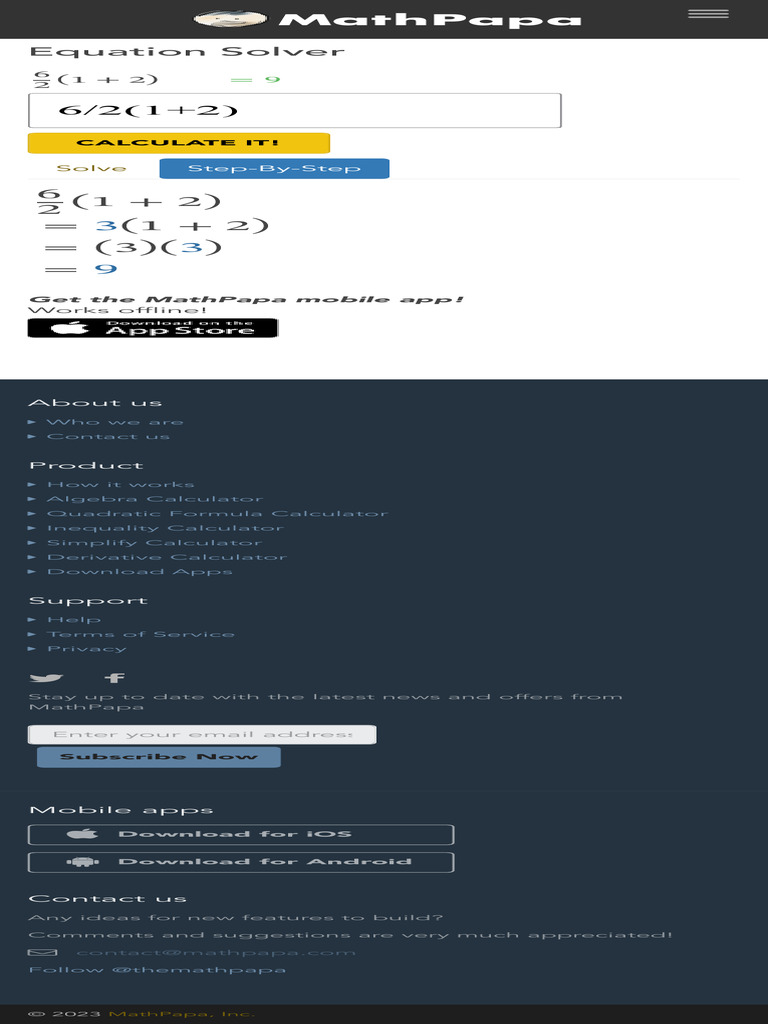 Equation Solver - MathPapa | PDF | Computers