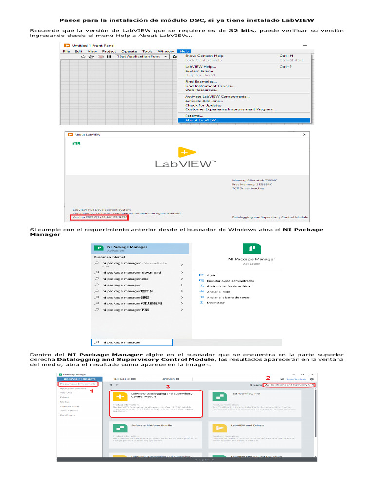 Pasos para La Instalación de Módulo DSC y Activación de LabVIEW | PDF