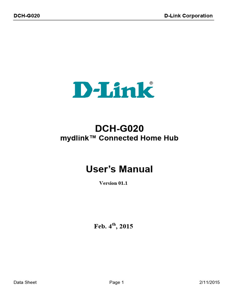 DLink DCH-G020 Manual v1.1 | PDF | Qr Code | Computer Network