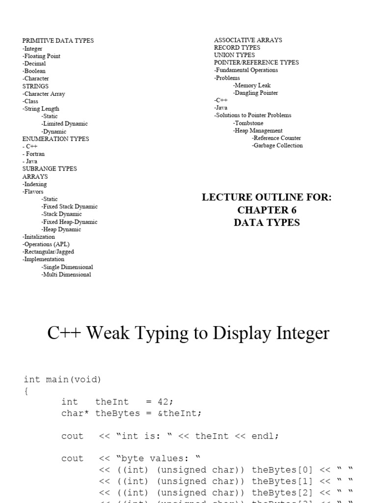 Data Types | PDF | Pointer (Computer Programming) | Integer (Computer ... Data Types | PDF | Pointer (Computer Programming) | Integer (Computer ...