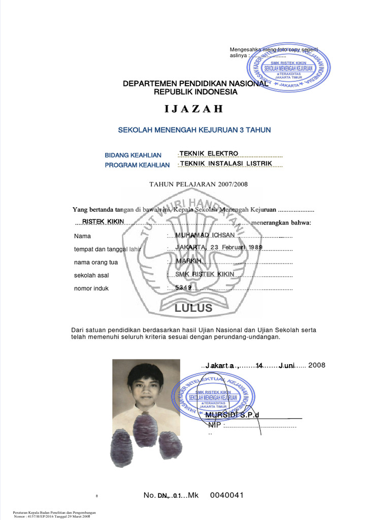 PDF Ijazah SMK - Compress | PDF