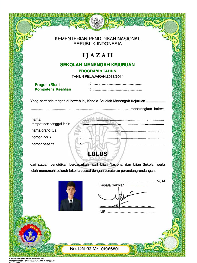PDF Ijazah SMK - Border | PDF
