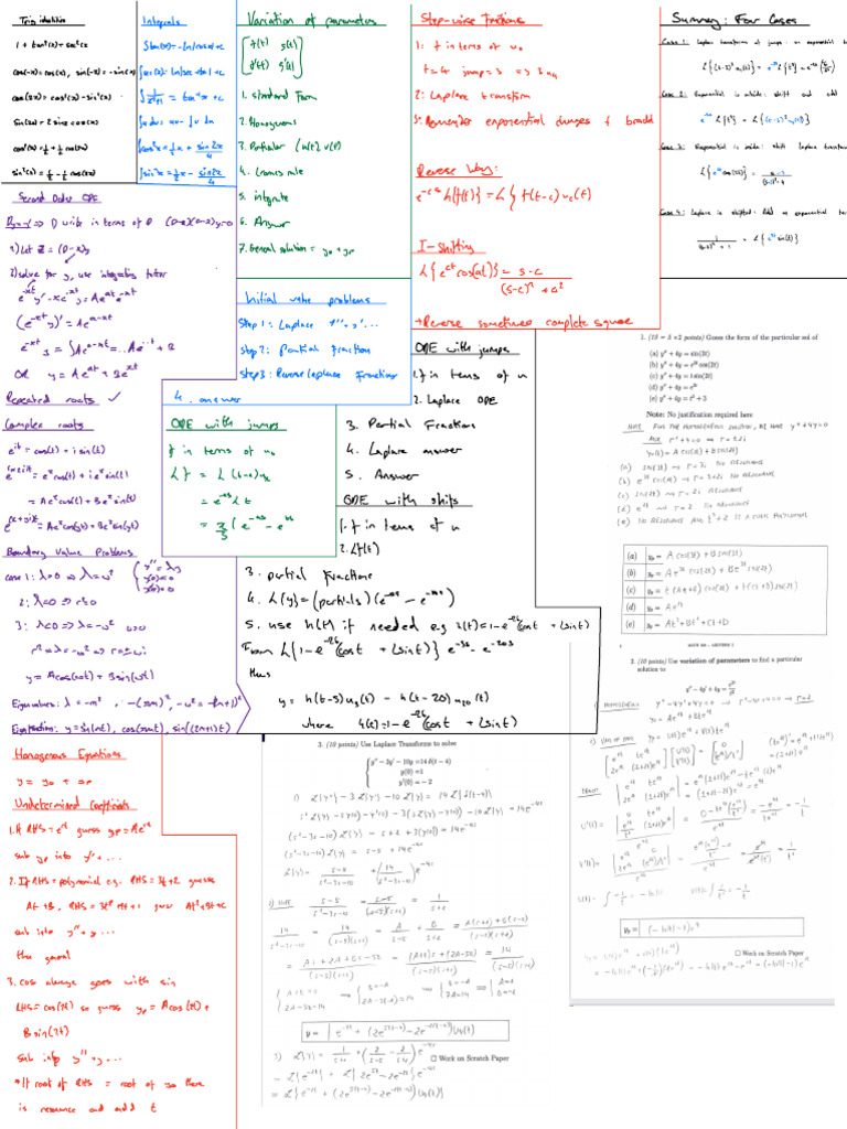 Apma 0350 Cheat Sheet | PDF | Mathematical Analysis | Differential ...
