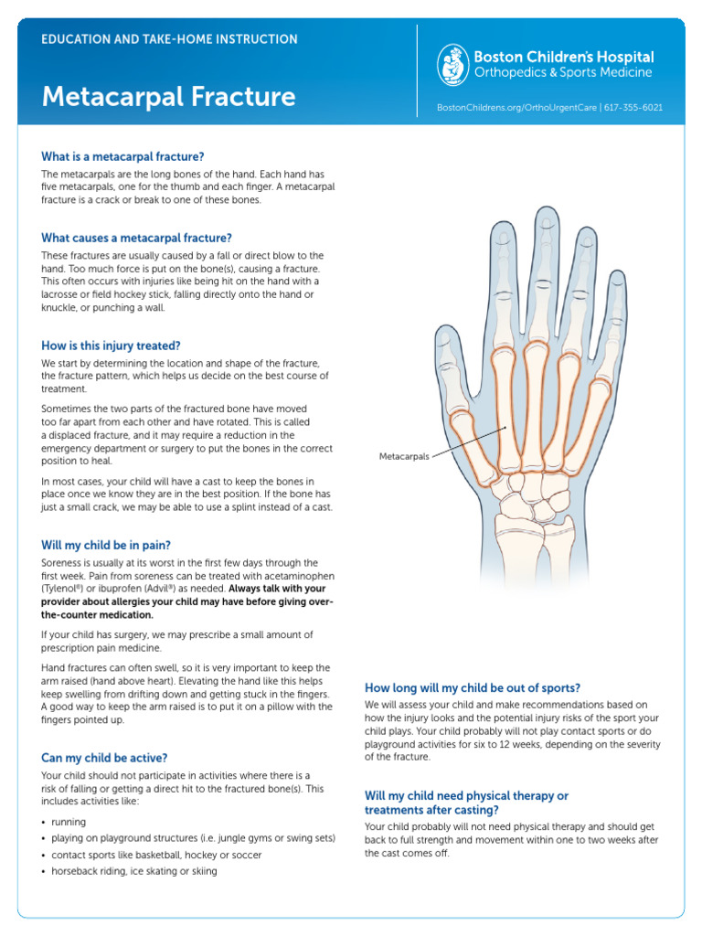 Metacarpal Fracture Guide | Download Free PDF | Hand | Clinical Medicine