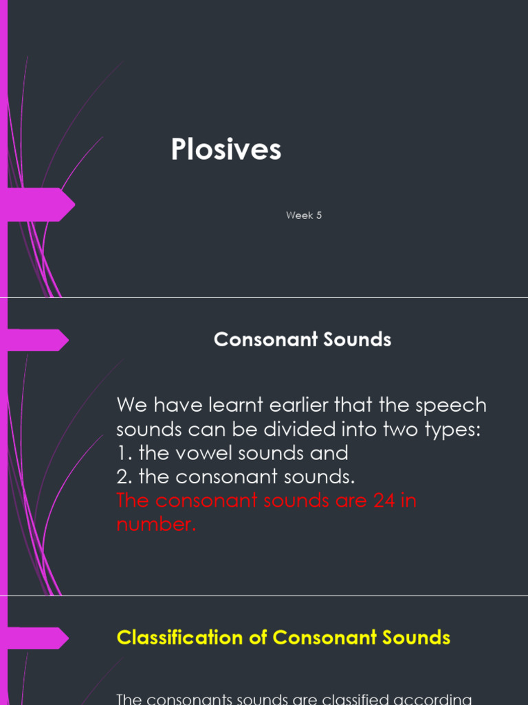 Plosives Week 4 | PDF | Consonant | Phonetics