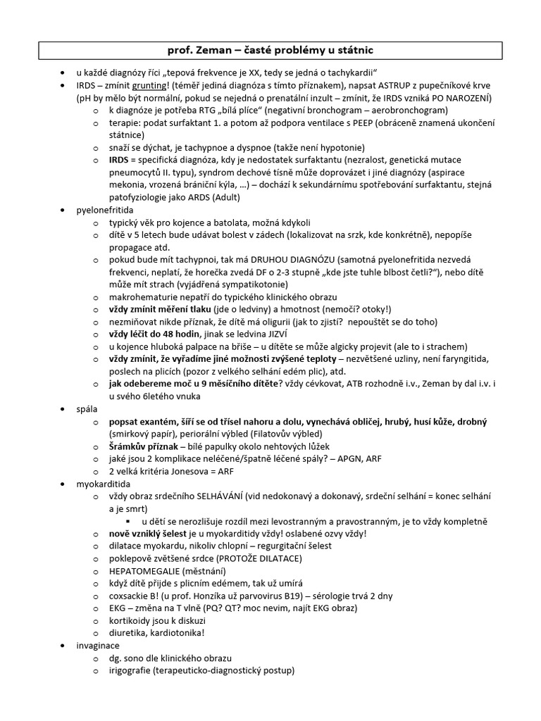 Pediatrie Zeman | PDF