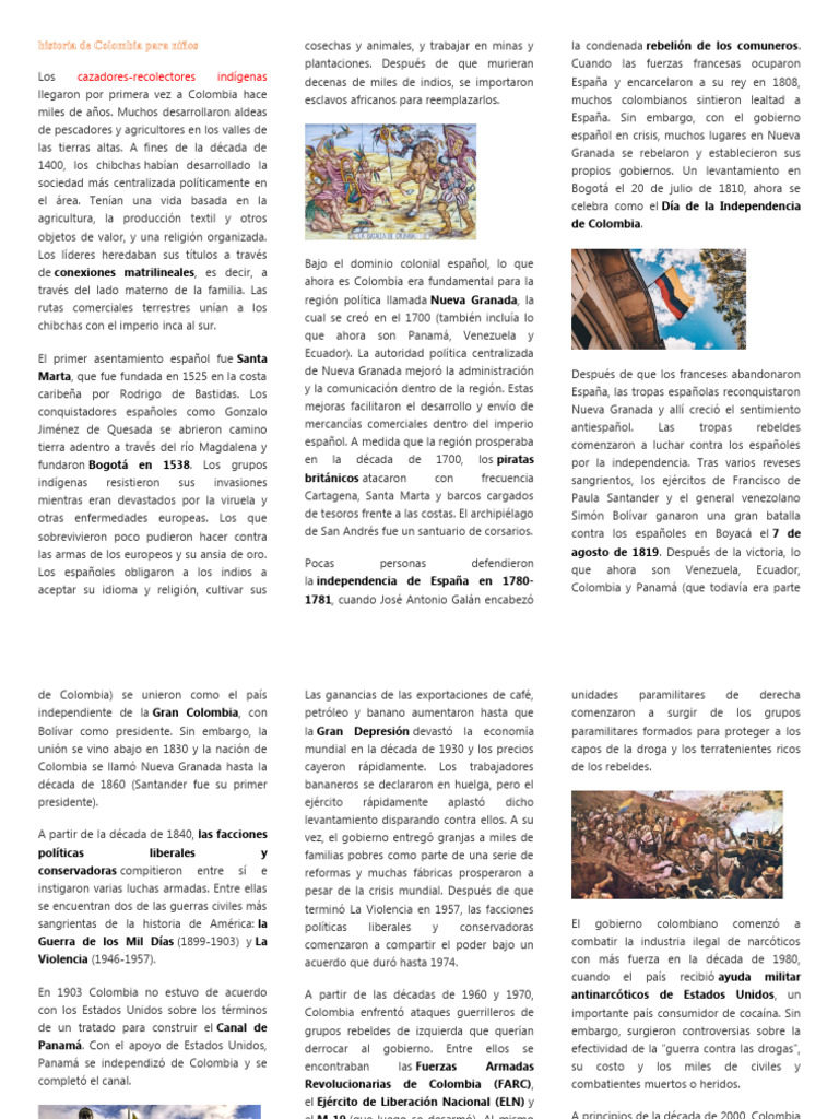 historia de Colombia para niños | PDF | Colombia | España