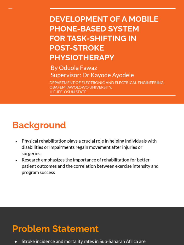 Development of A Mobile Phone-Based System For Task-Shifting in Post-Stroke Physiotherapy | PDF