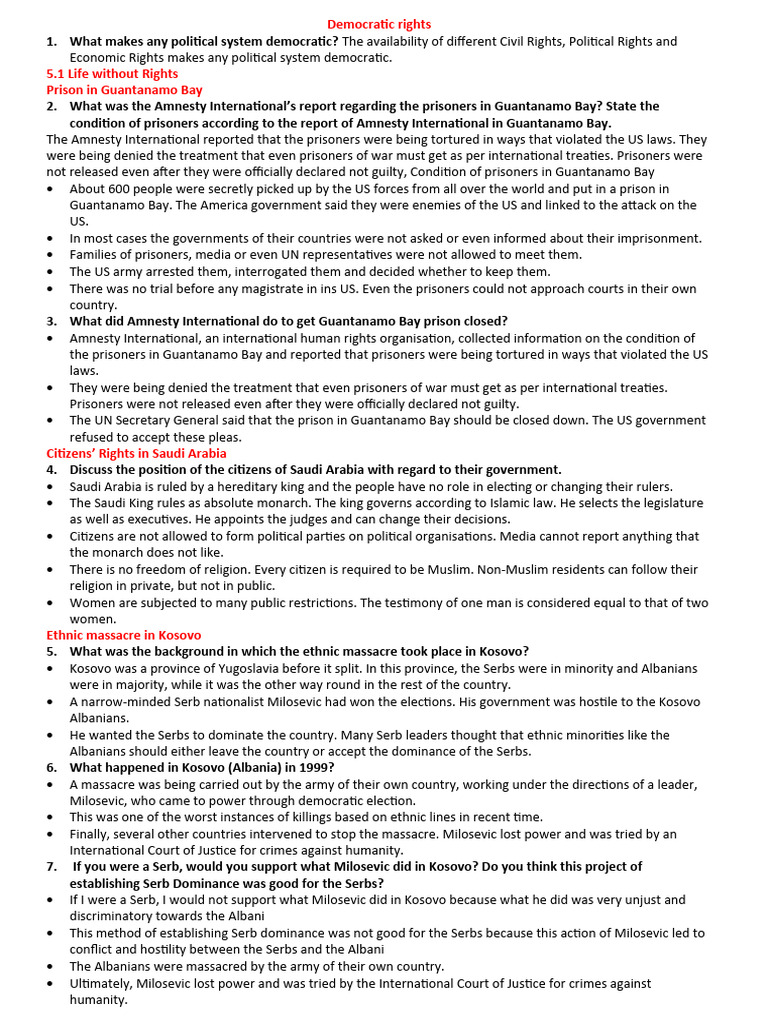 Overview of Democratic Rights and Violations | PDF | Guantanamo Bay ...