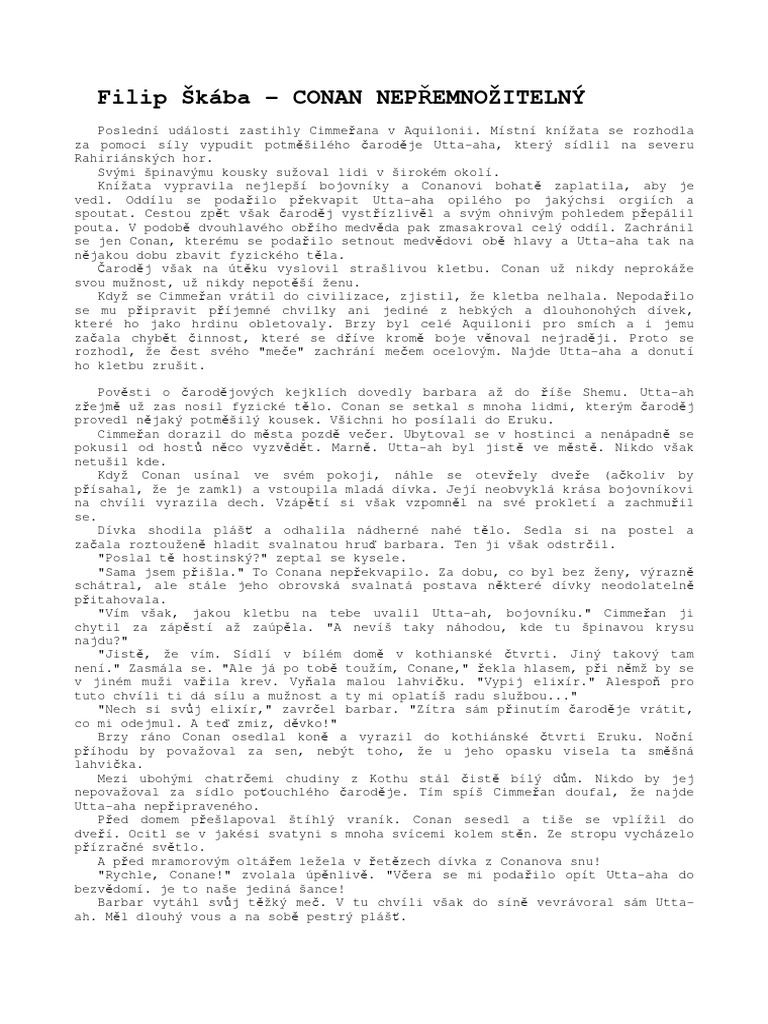 Skaba CONAN NEPREMNOZITELNY | PDF