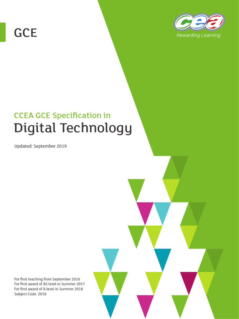 GCE Digital Technology (2016) - Specification-Standard | PDF