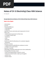Electricity Class 10 Formulas | PDF