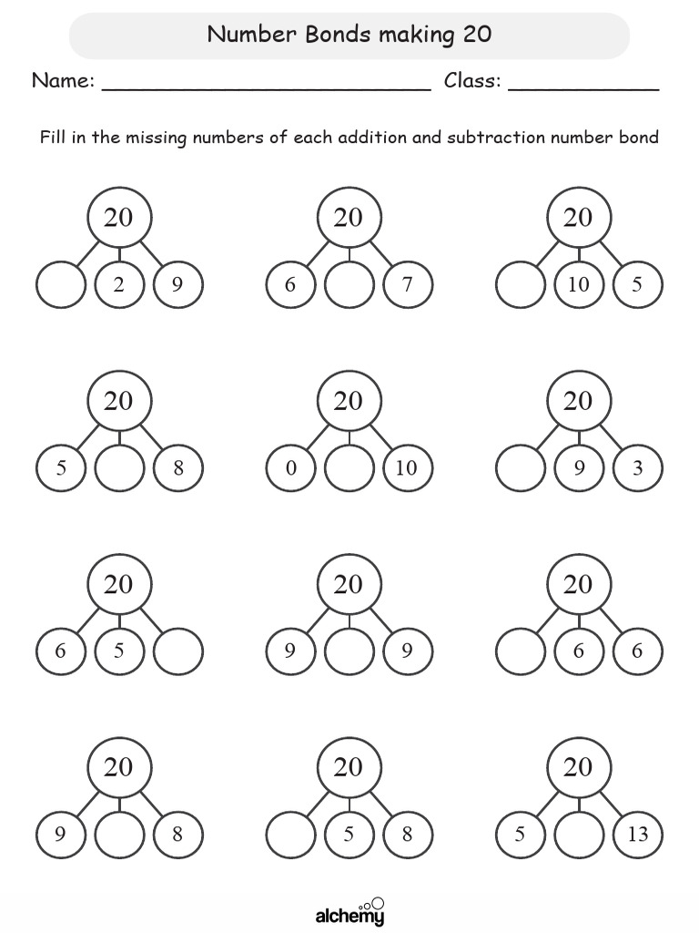 Primary Maths Worksheet 2 (Numbers Bonding) Part 2 | PDF
