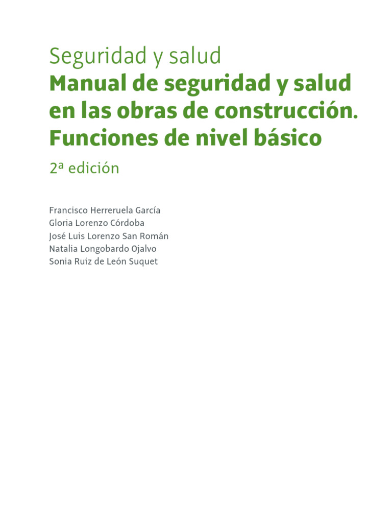 Manual de Seguridad y Salud en Obras de Construcción | Descargar gratis PDF | Valores | Factores ...