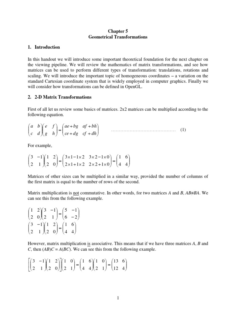Chapter 5 Computer Graphics | PDF | Cartesian Coordinate System | 2 D ...